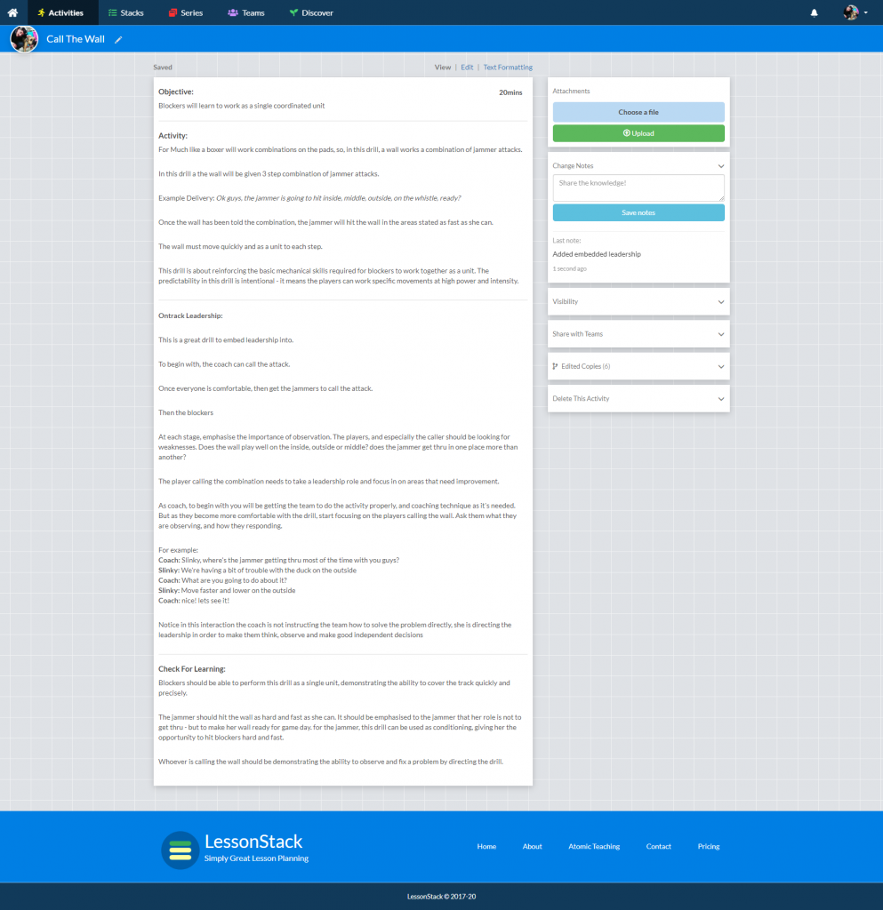 Developing Leadership, Part 2: Call The Wall – The LessonStack Blog